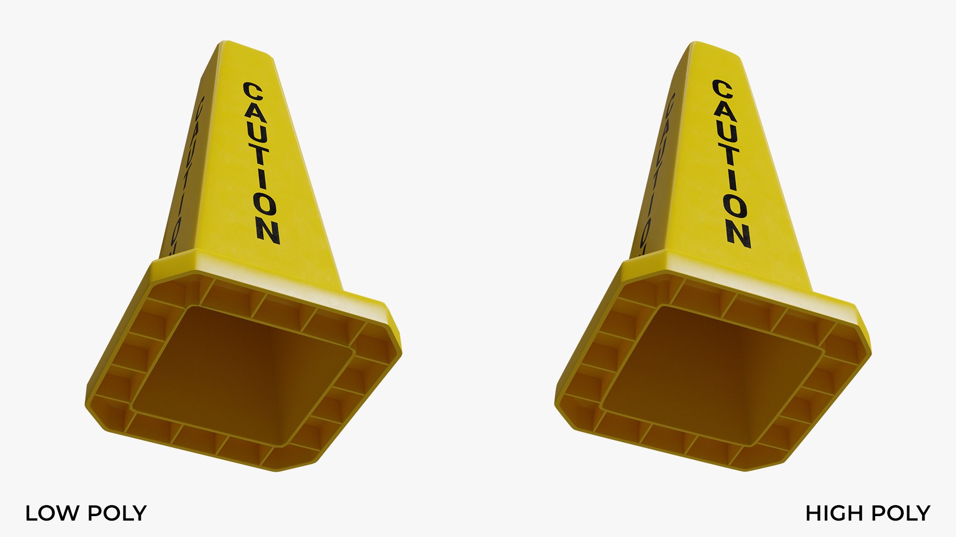 Yellow Closed Top 24 Inch Safety Lamba Floor Cone Caution Sign Model ...