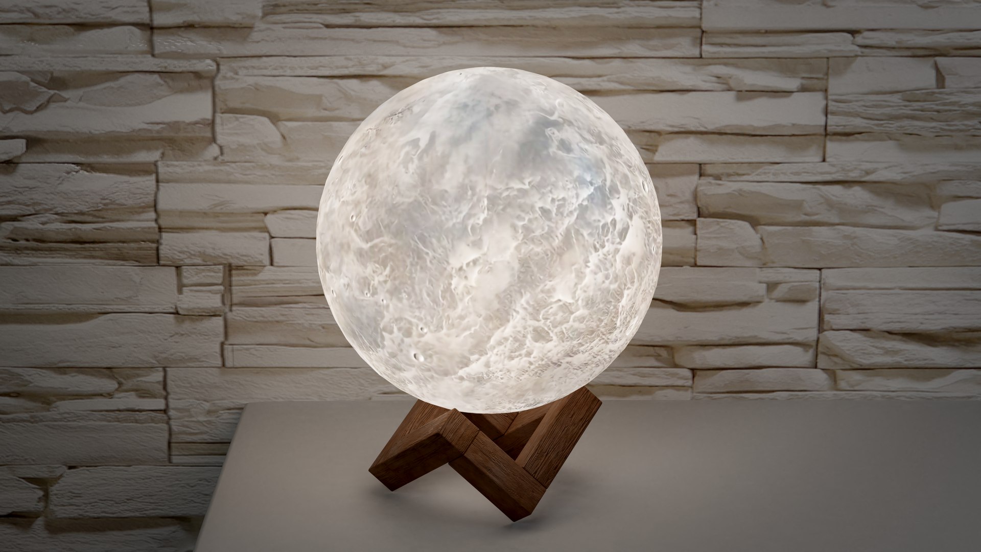 3D Moon night light model - TurboSquid 1817517