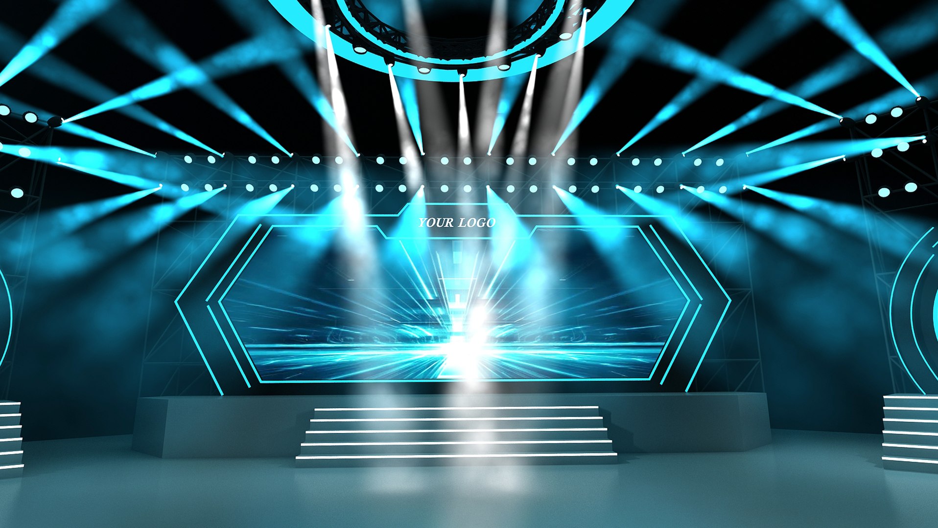Virtual Event Stage 04 3D - TurboSquid 2192698