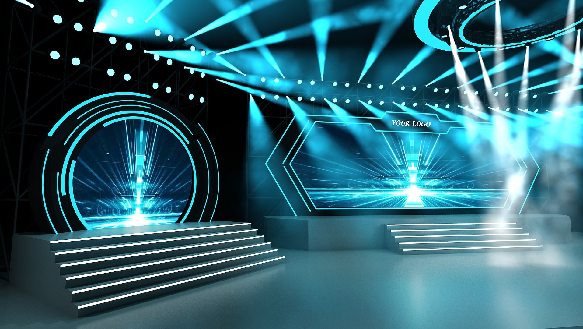Virtual Event Stage 04 3D - TurboSquid 2192698