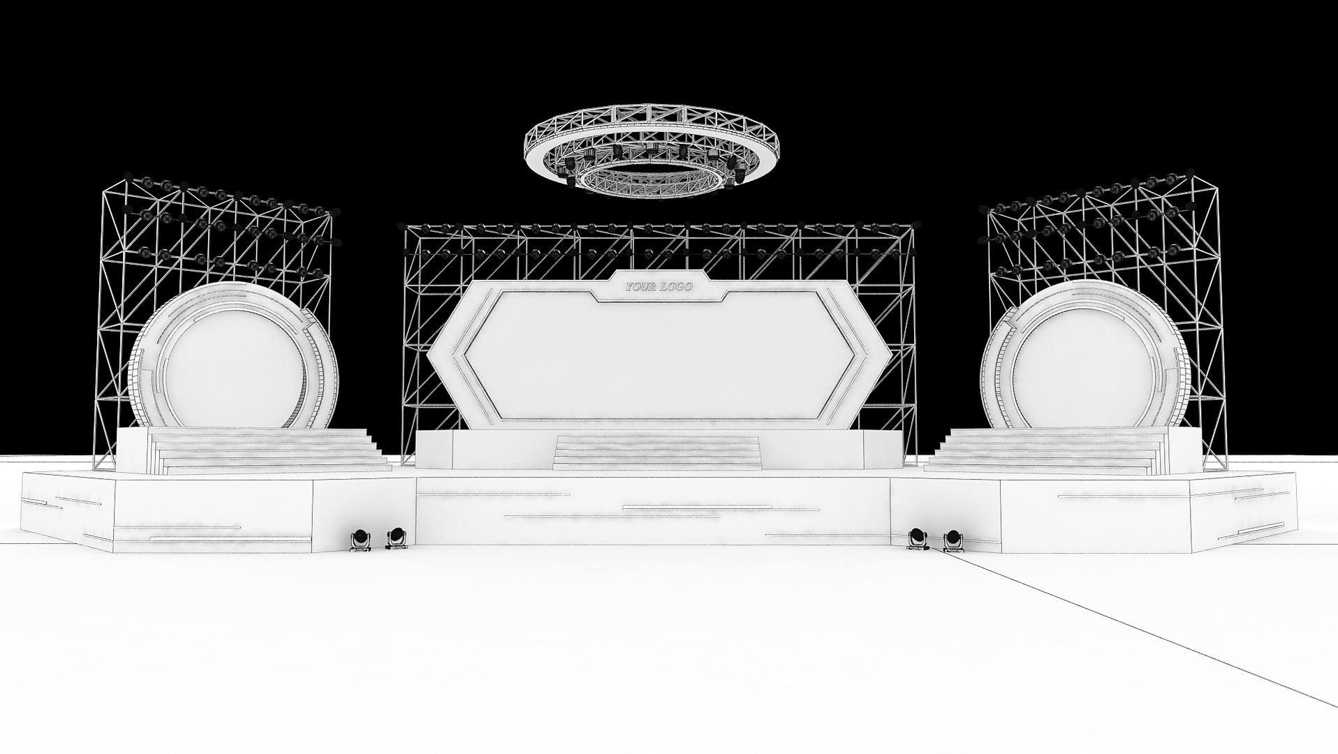 Virtual Event Stage 04 3D - TurboSquid 2192698