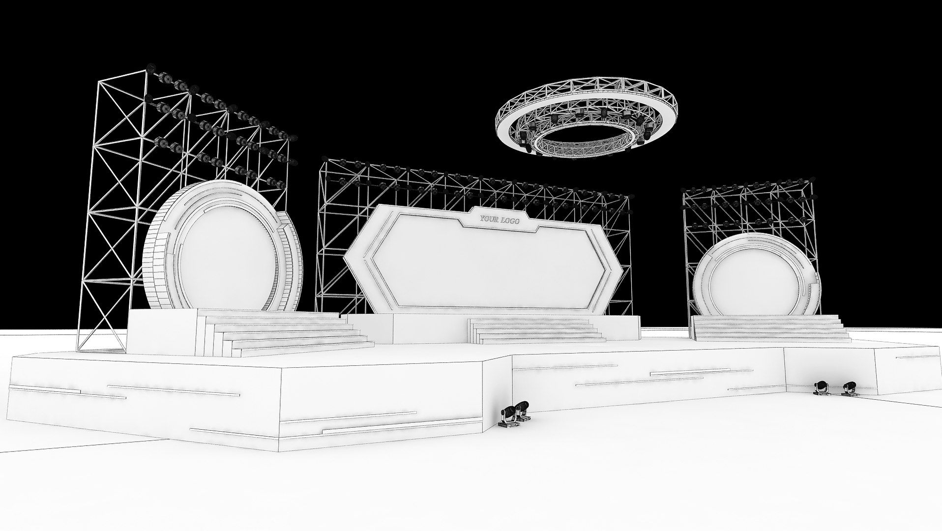Virtual Event Stage 04 3D - TurboSquid 2192698