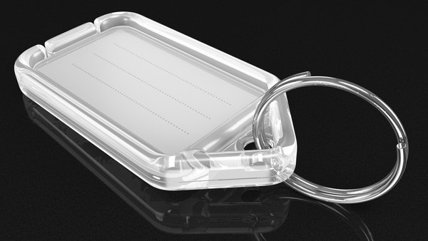 3D Clear Plastic Key Tag with Flap Open - TurboSquid 1781653