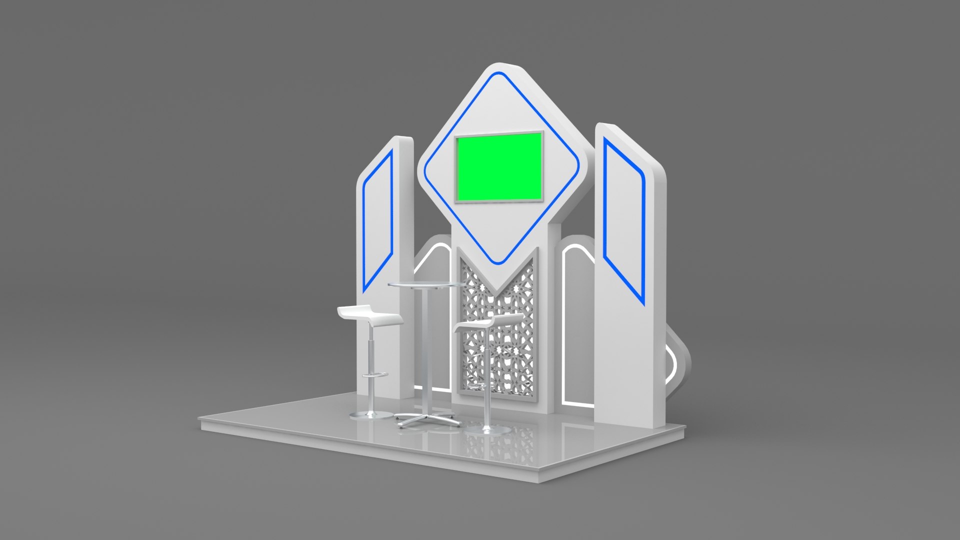 Stand Booth Backdrop Tv Screen 3D Model - TurboSquid 1597520