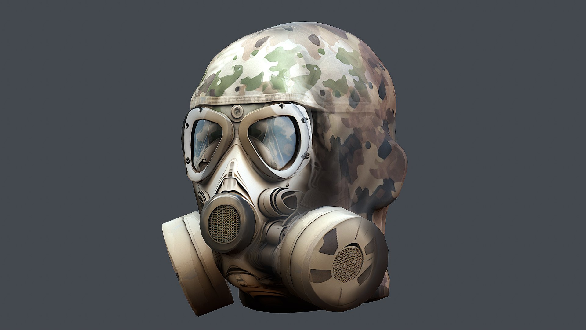 3D Gas Mask Helmet 3d Model Military Combat Protection 3D - TurboSquid ...