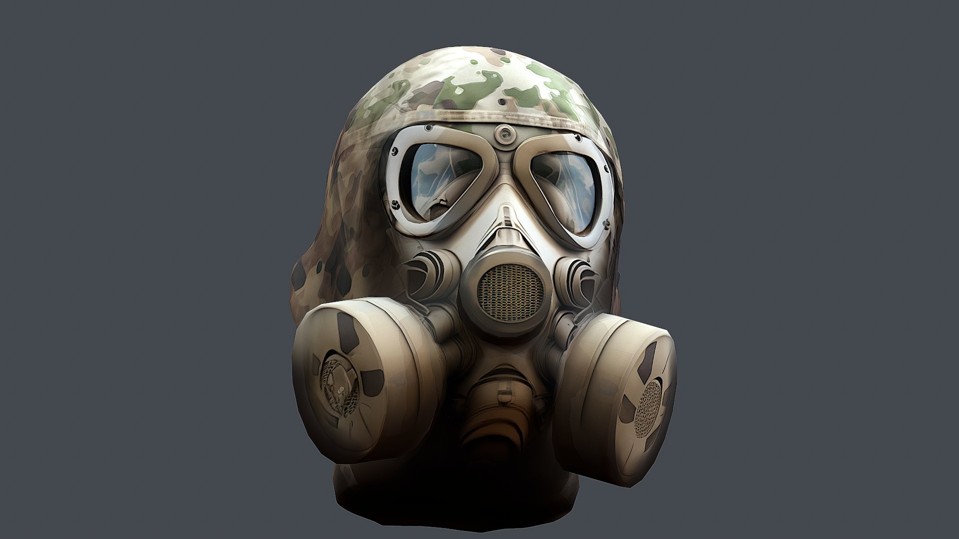 3D Gas Mask Helmet 3d Model Military Combat Protection 3D - TurboSquid ...