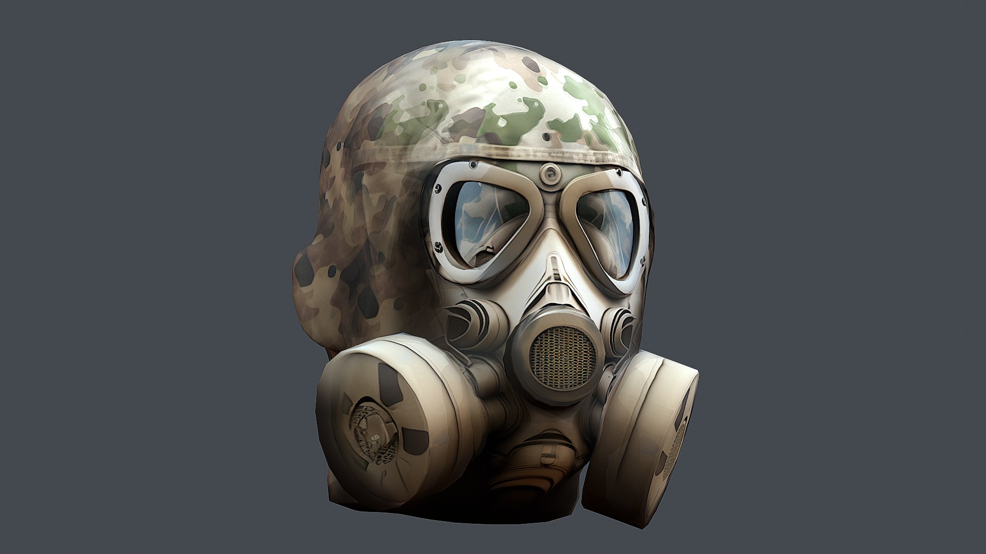 3D Gas Mask Helmet 3d Model Military Combat Protection 3D - TurboSquid ...