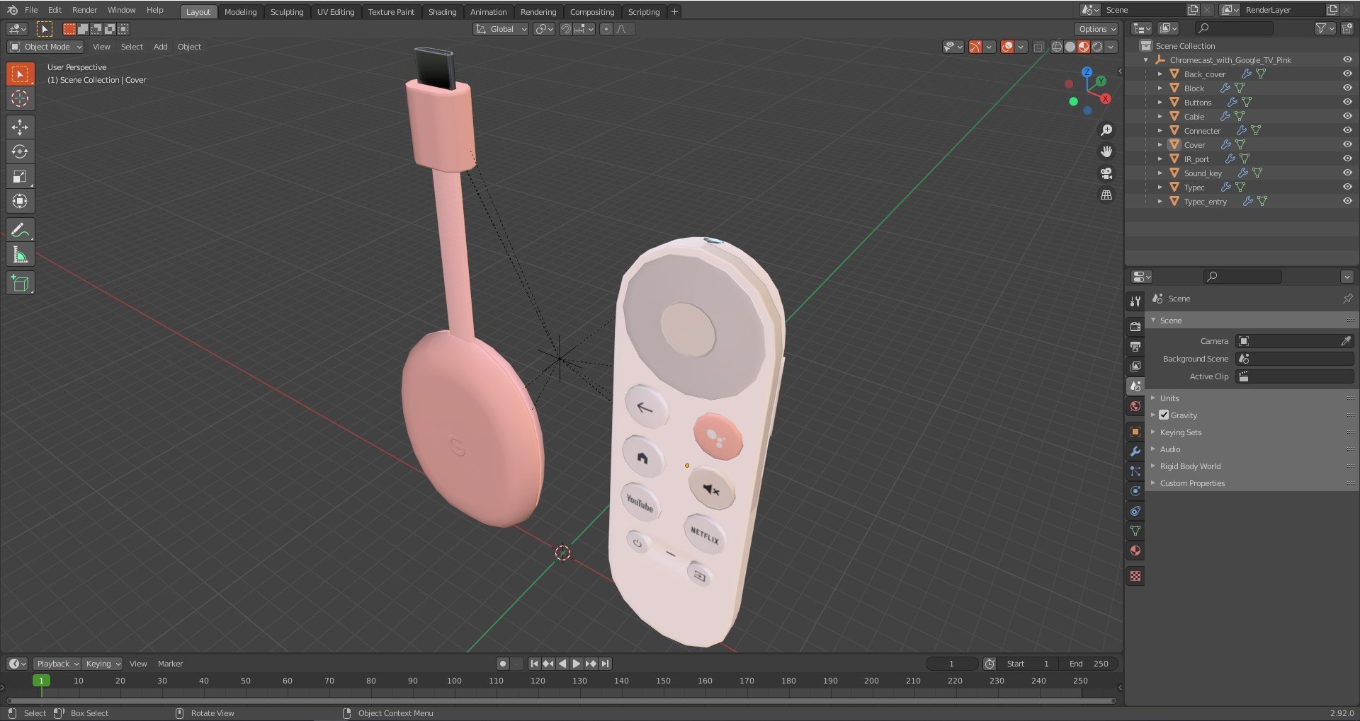 Chromecast With Google TV Pink 3D Model - TurboSquid 2140995