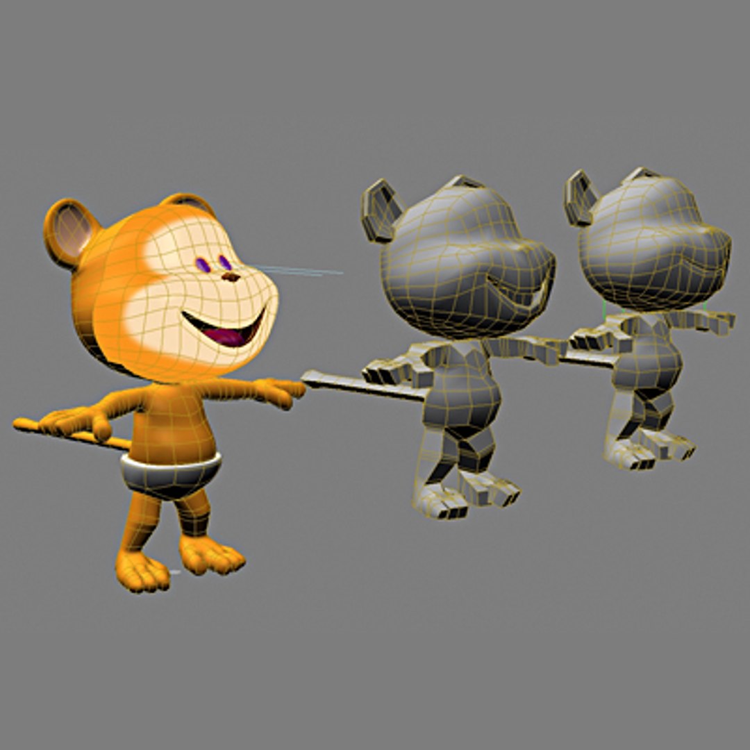 Monkey Baby Character 3d Model