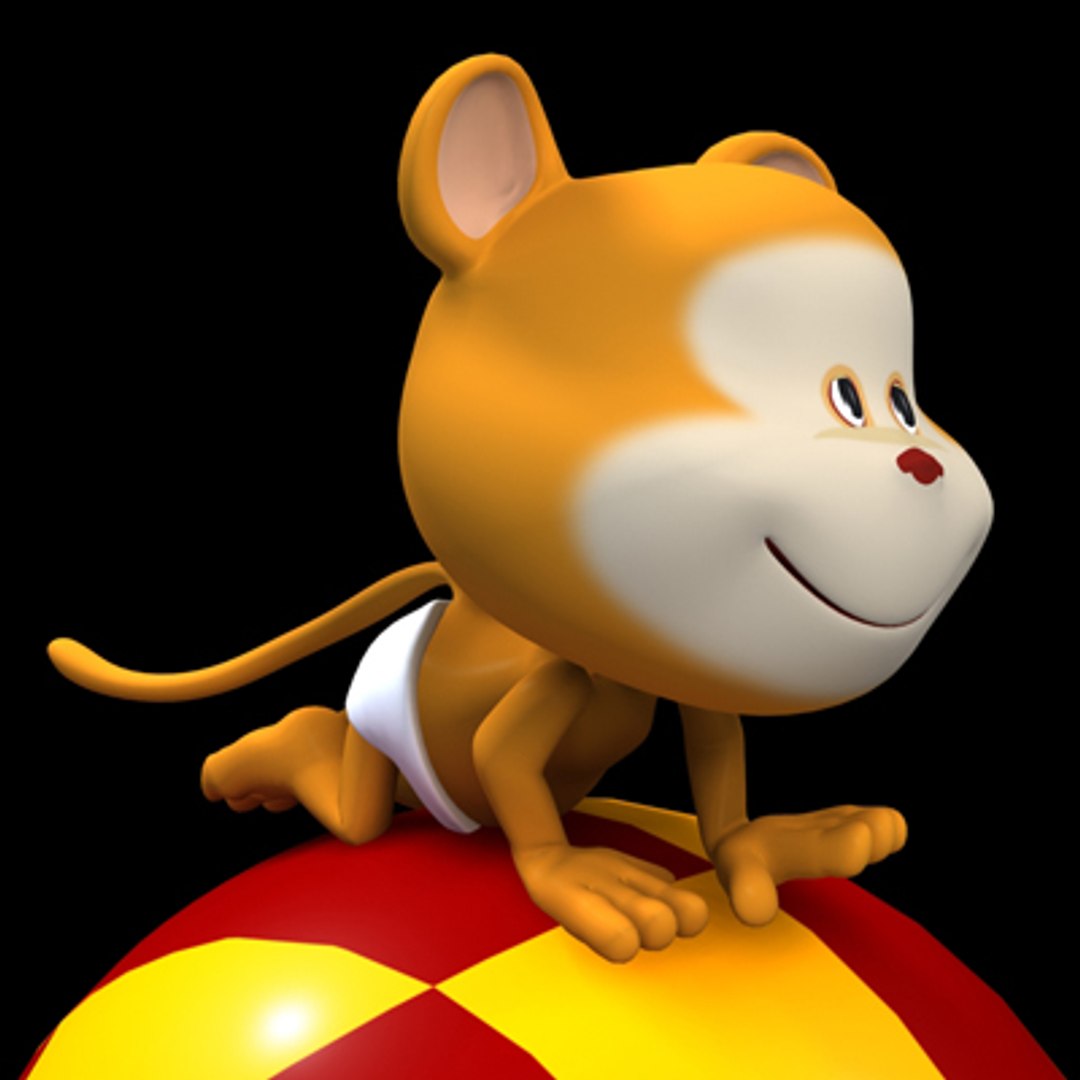 Monkey Baby Character 3d Model