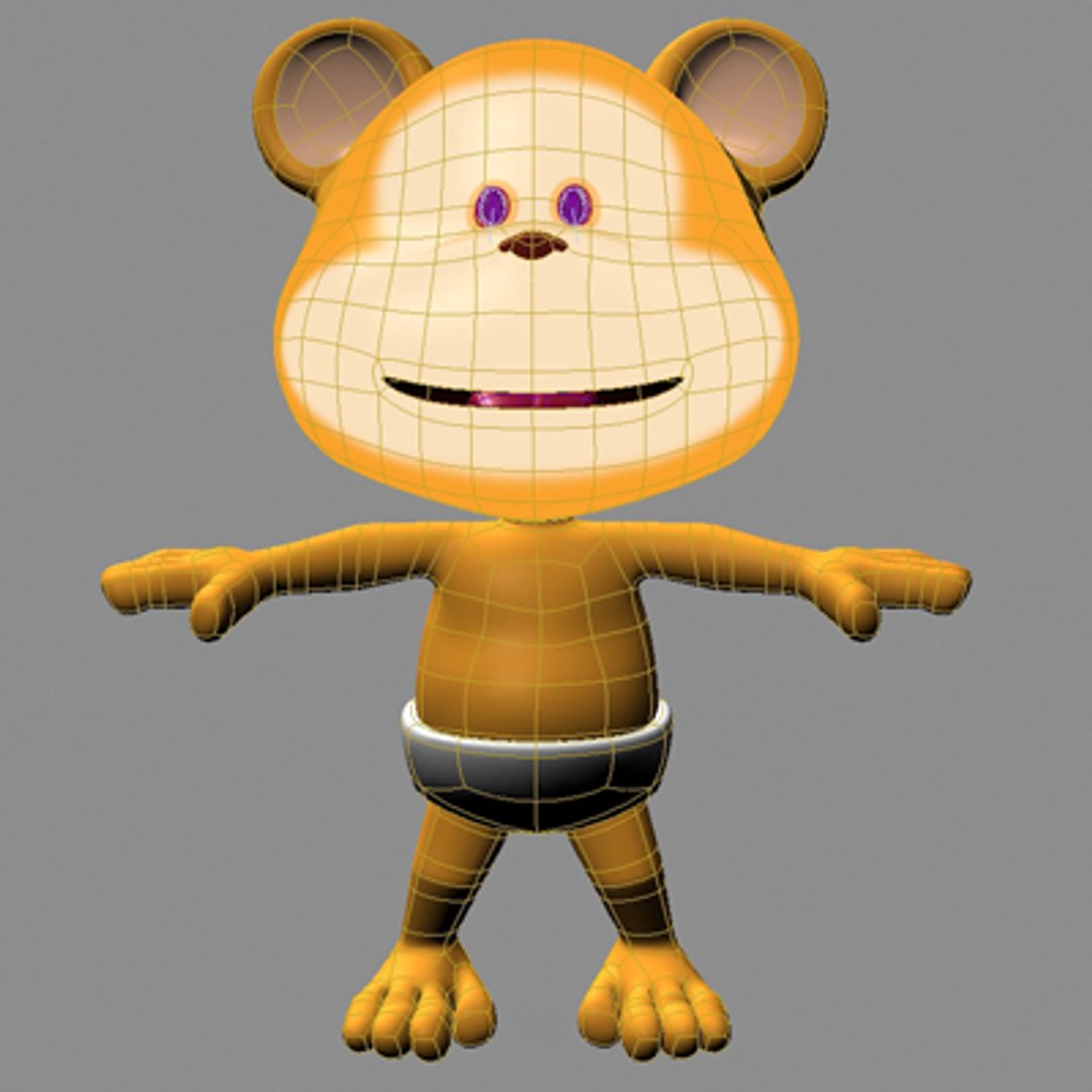 Monkey Baby Character 3d Model