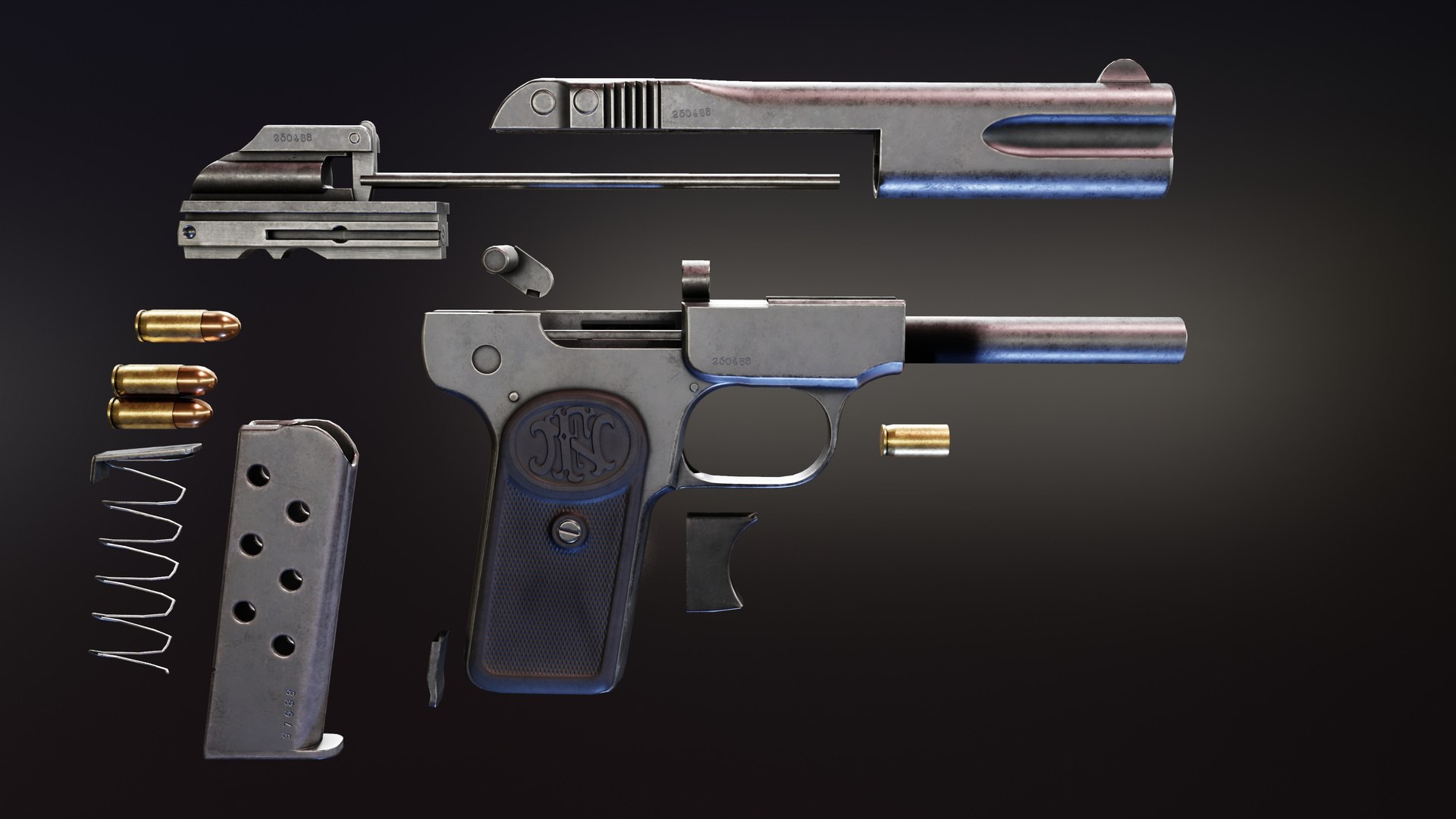 3D Model FN Browning M1900 - TurboSquid 1984028