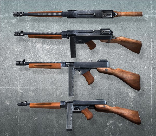 3d model thompson submachine gun
