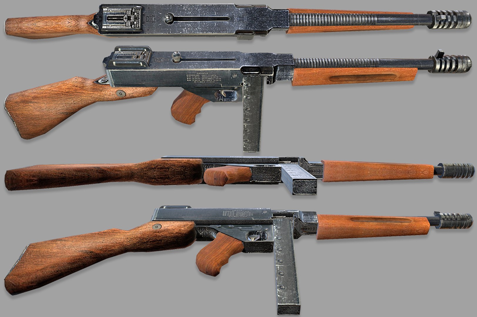 3d Model Thompson Submachine Gun