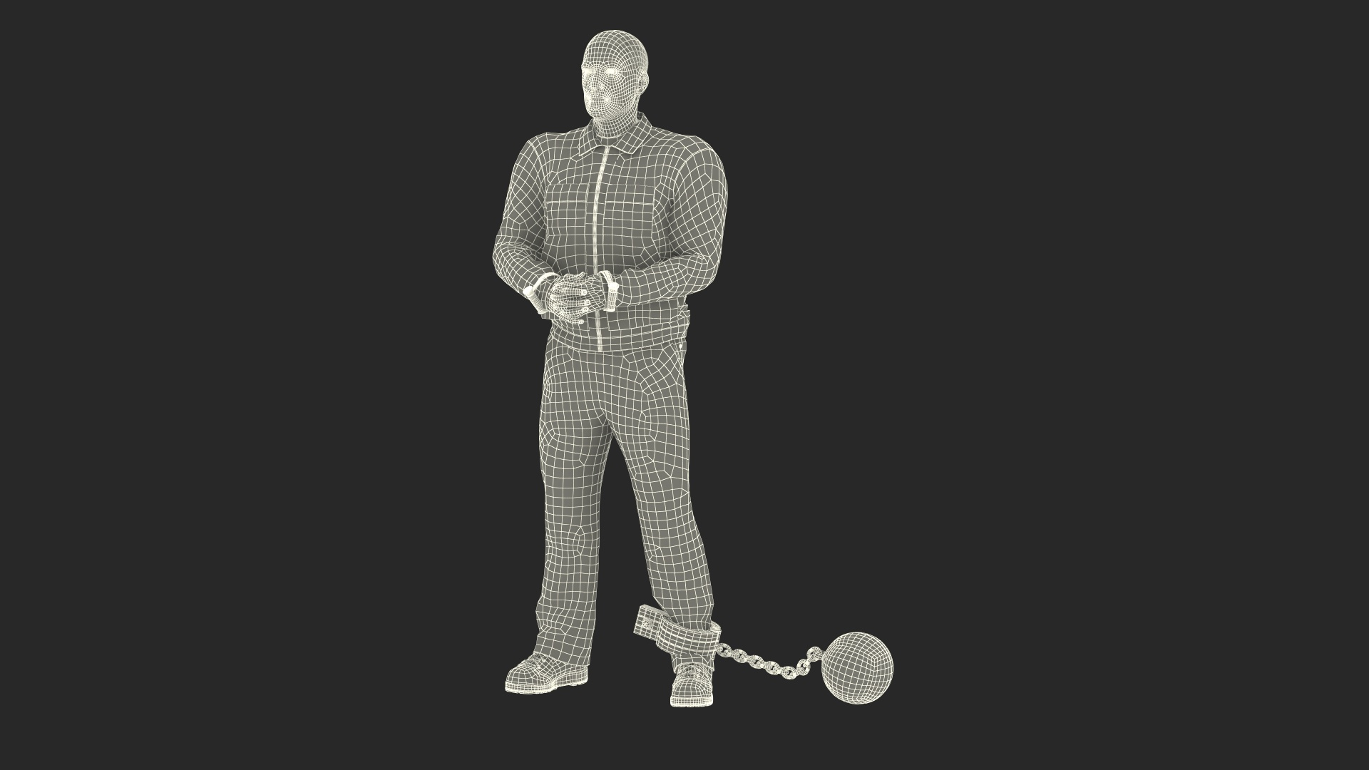 Prisoner Wearing Old Robe With Shackles Fur Model - TurboSquid 2228890