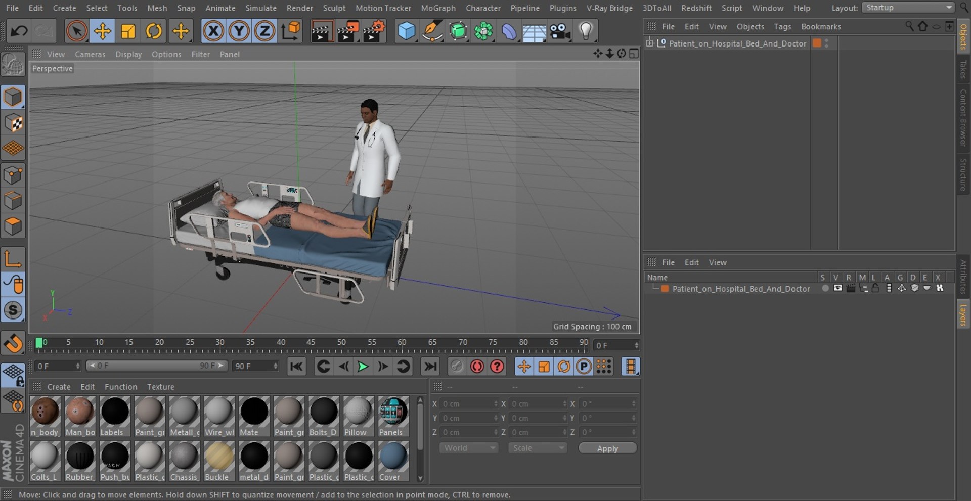 Patient on Hospital Bed And Doctor 3D model - TurboSquid 1849828