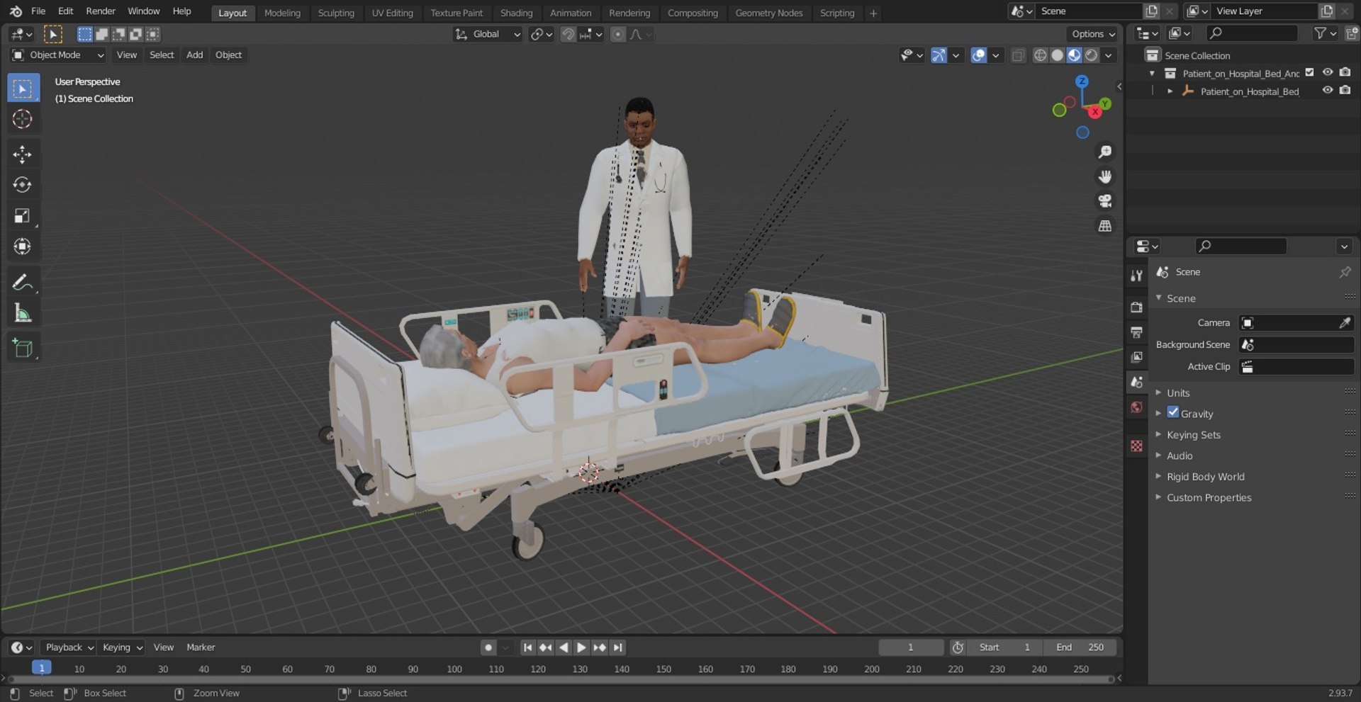 Patient on Hospital Bed And Doctor 3D model - TurboSquid 1849828