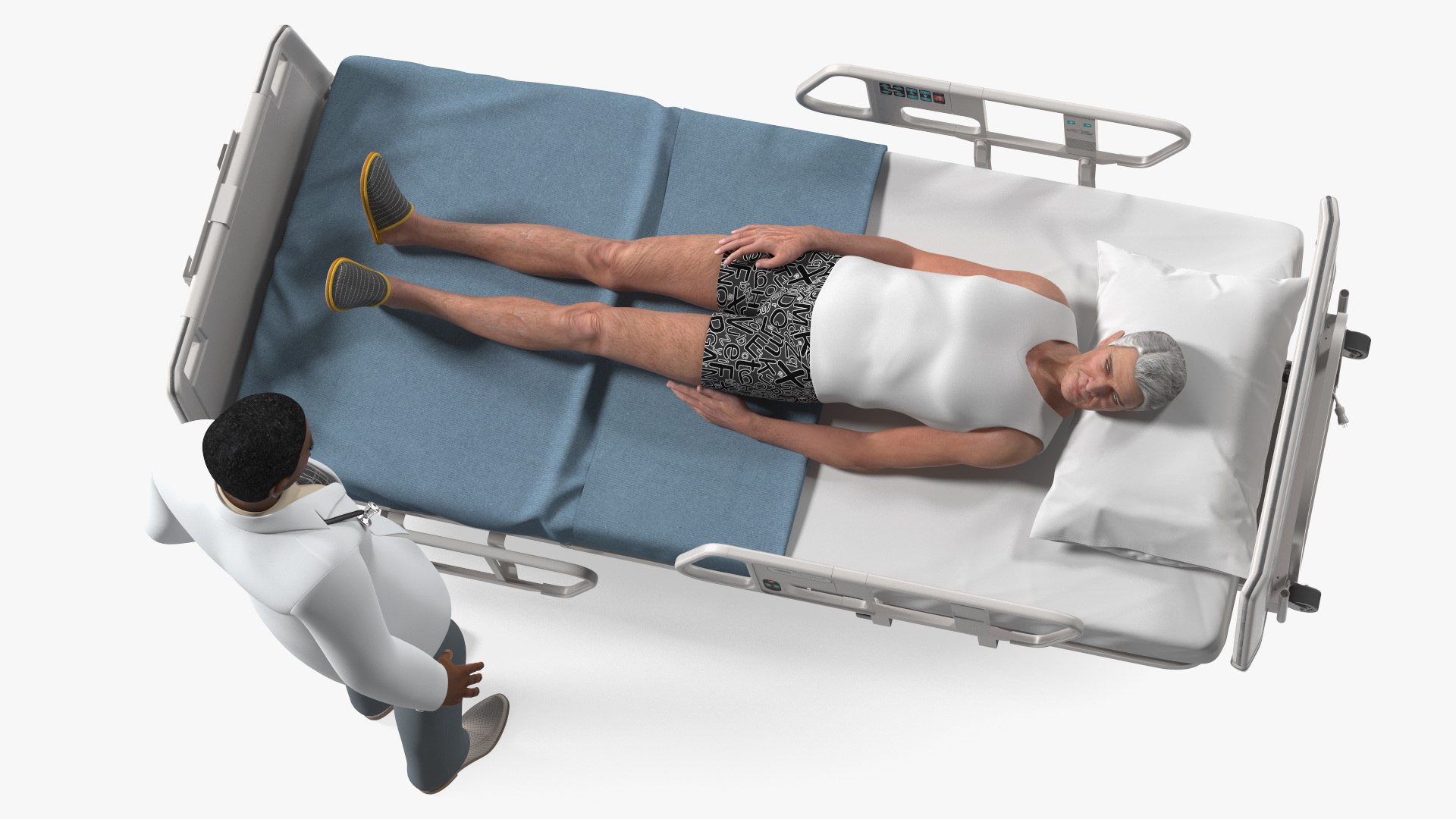 Patient on Hospital Bed And Doctor 3D model - TurboSquid 1849828