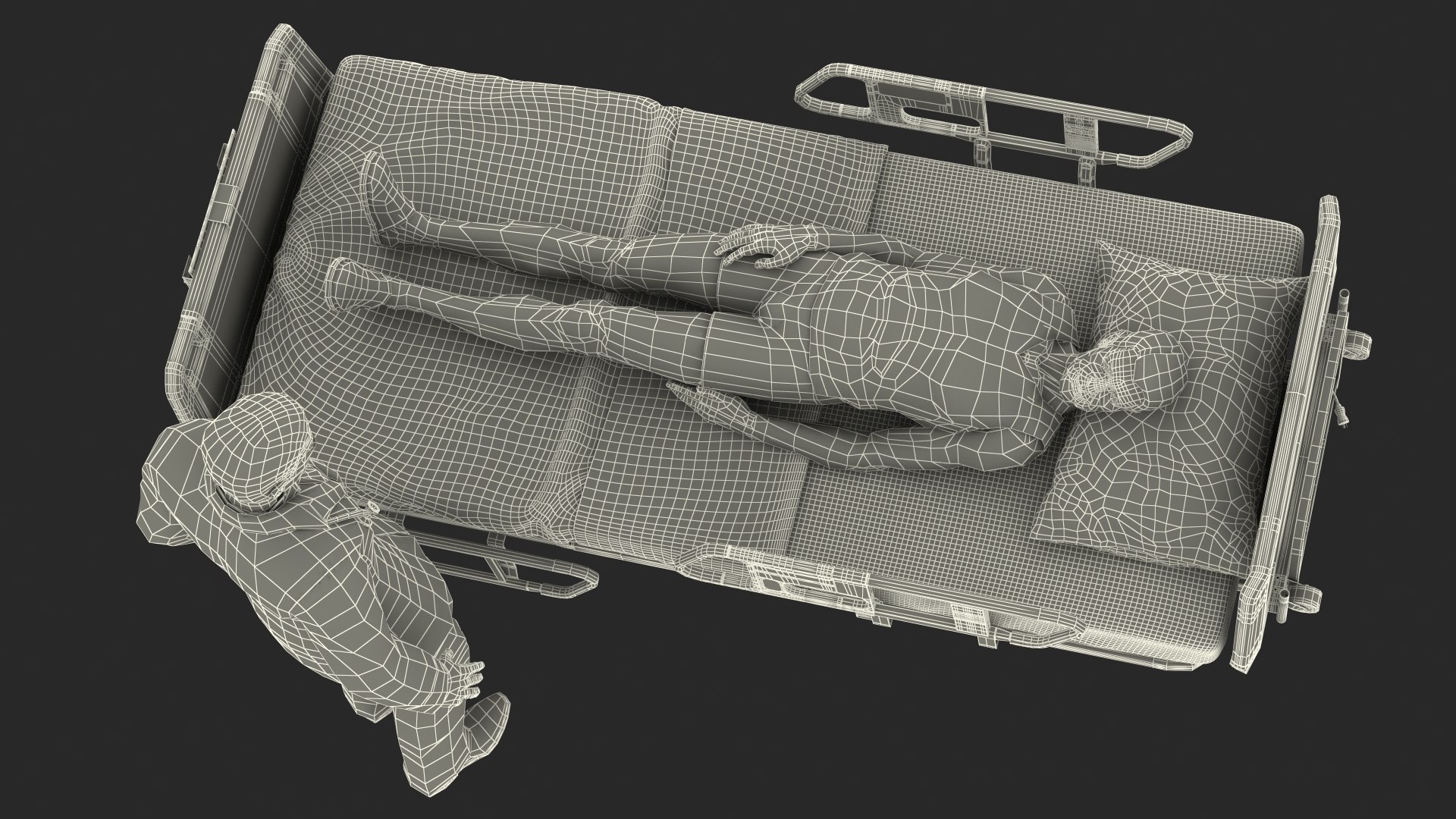 Patient on Hospital Bed And Doctor 3D model - TurboSquid 1849828