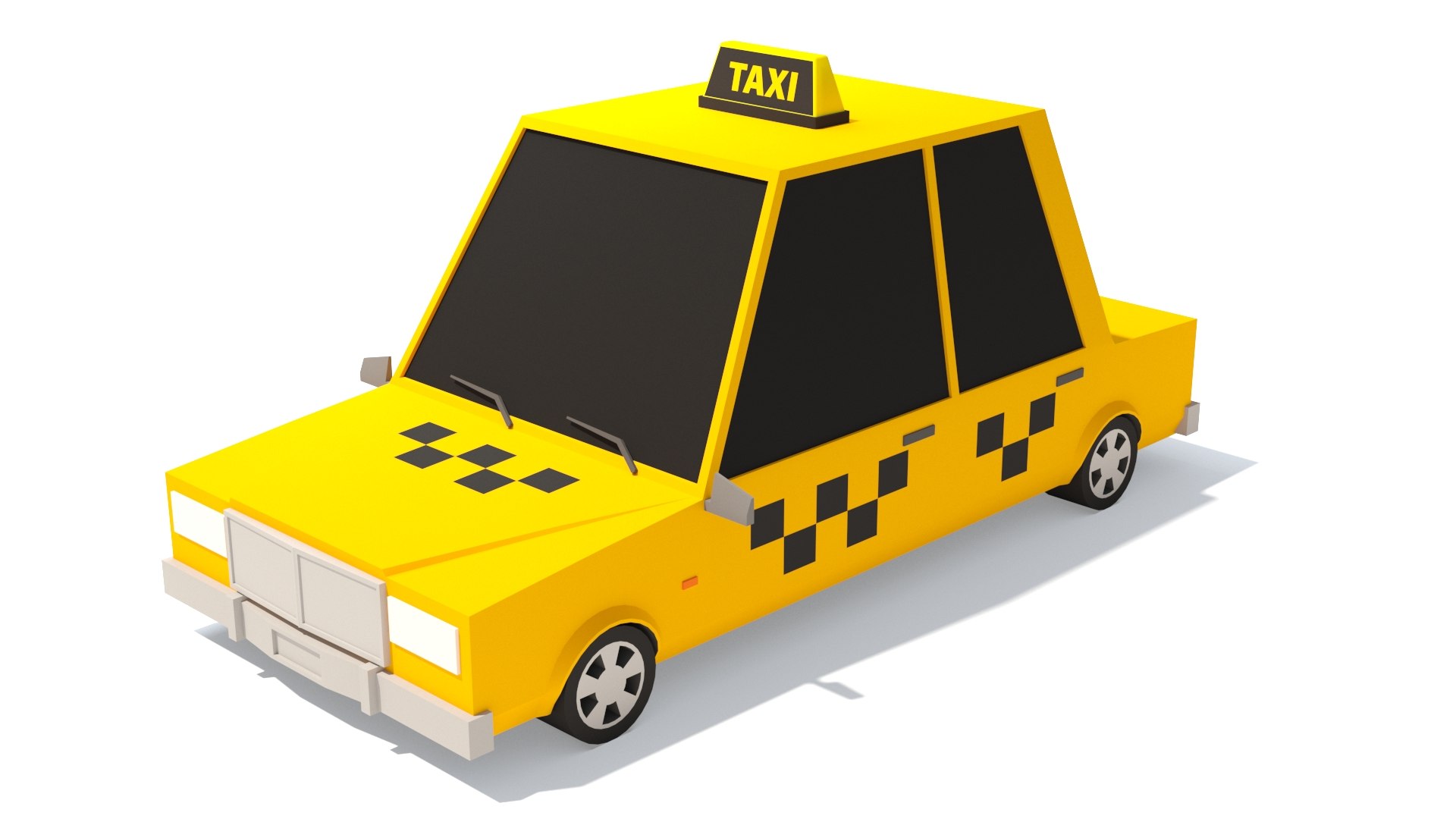 Cartoon Car Taxi 3D Model - TurboSquid 1851036