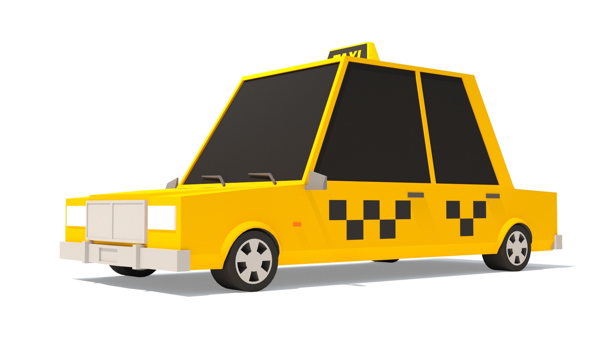 Cartoon Car Taxi 3D Model - TurboSquid 1851036