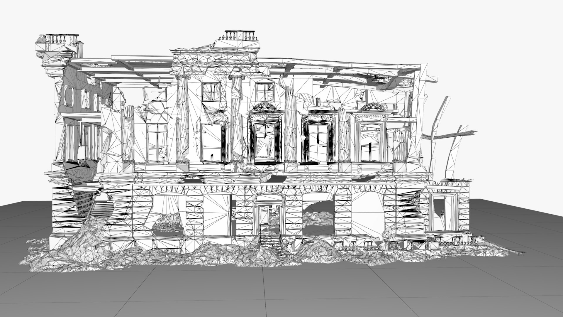 Detailed Ruined Building A11 Model - TurboSquid 1843559