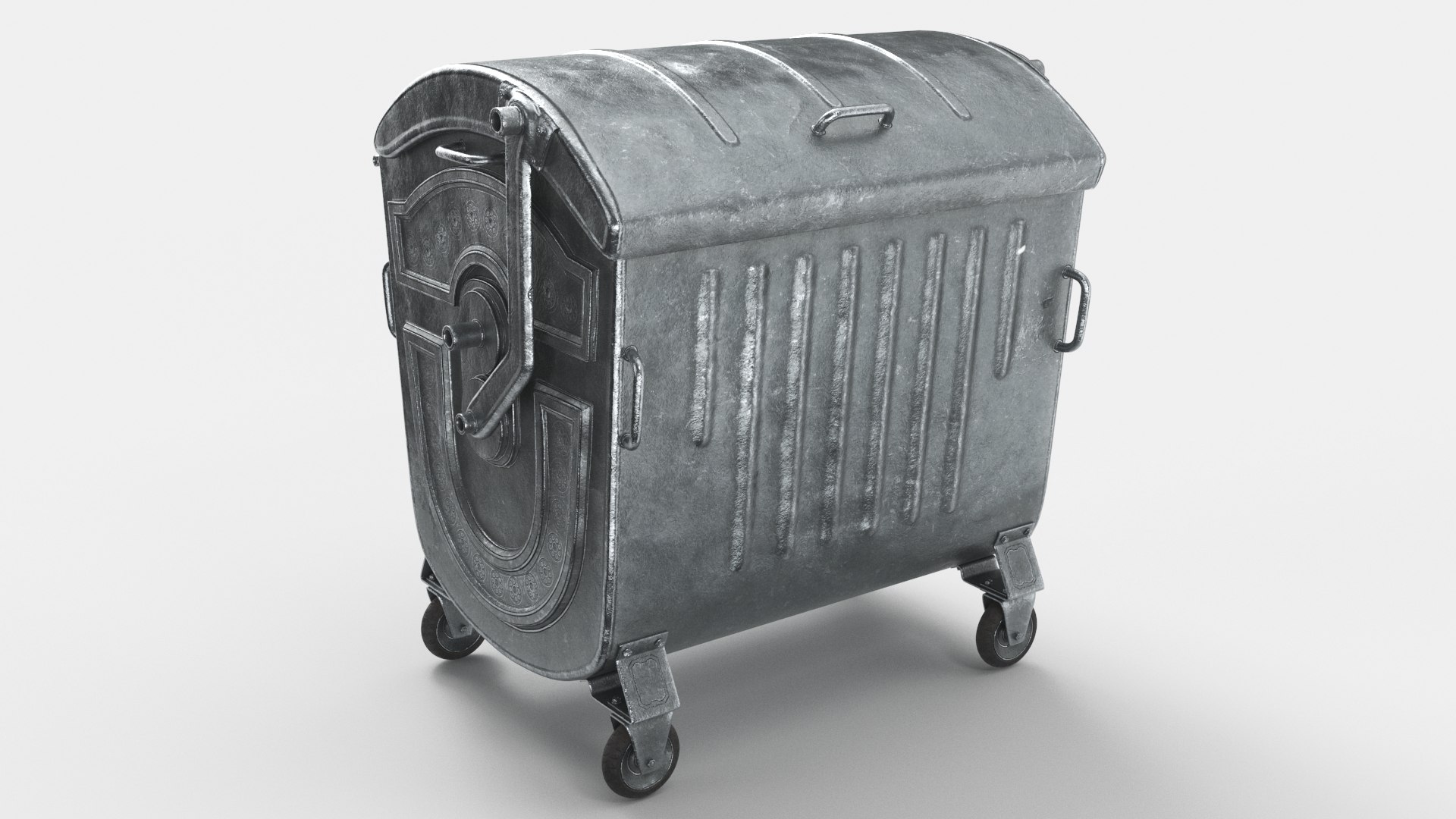 Metal Garbage Container Damaged Steel - PBR 3D model - TurboSquid 2162157