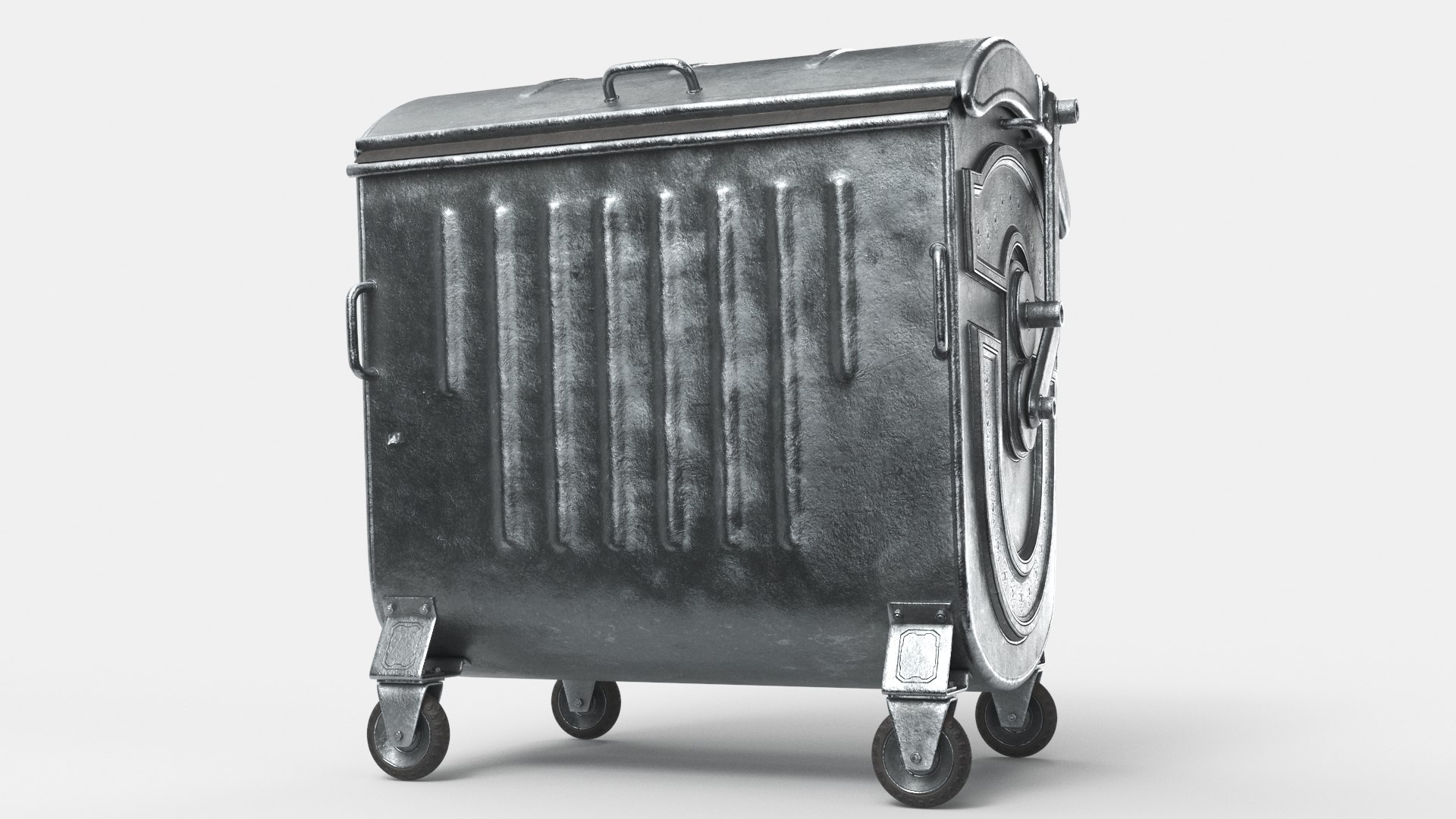 Metal Garbage Container Damaged Steel - PBR 3D model - TurboSquid 2162157