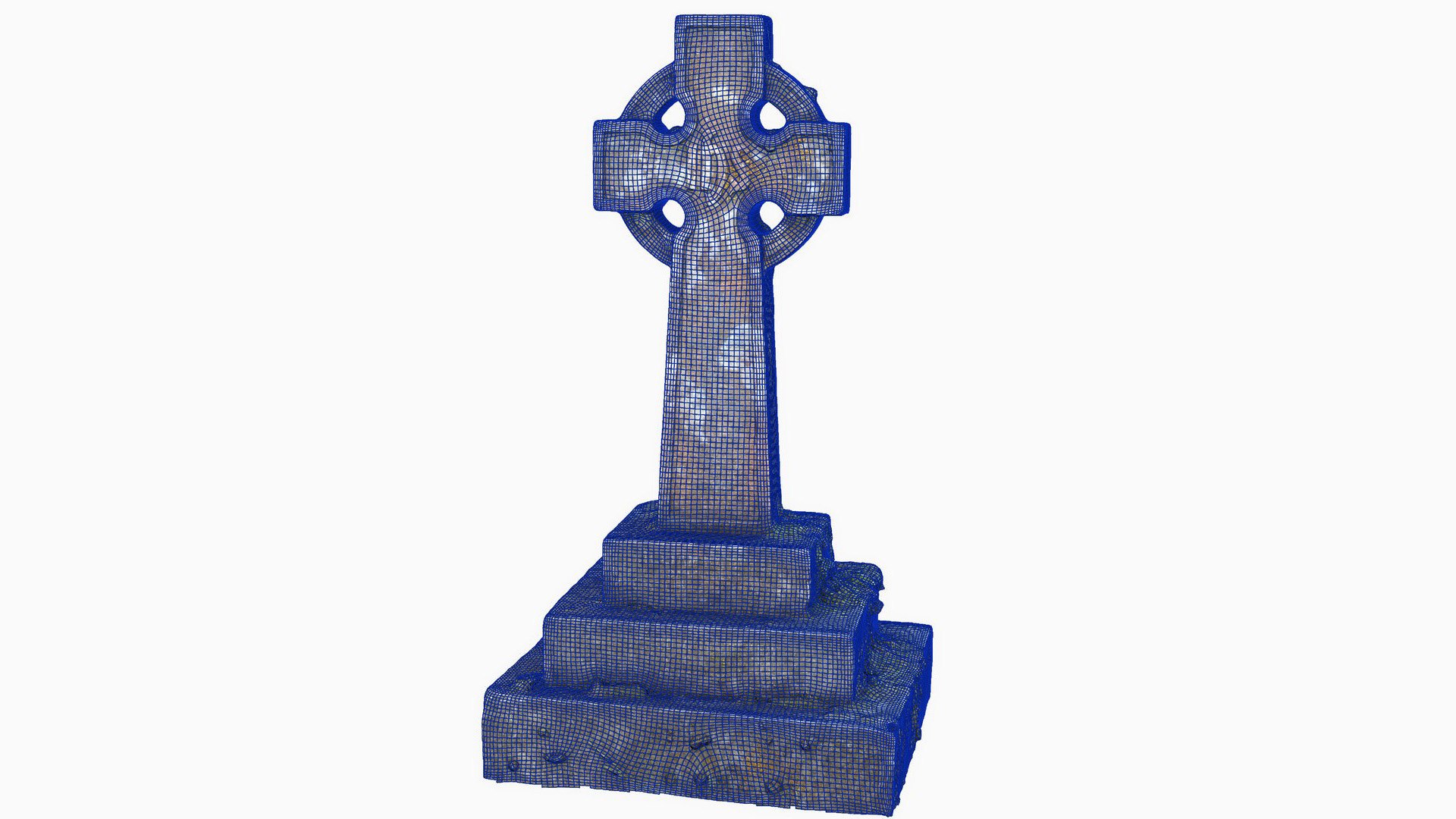 3D Model Ancient Mossy Old Cross Gravestone Celtic Tombstone Realistic ...
