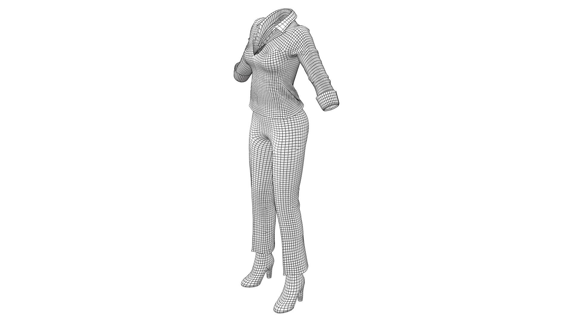 3D Model Female Secret Agent Outfit - TurboSquid 1884529