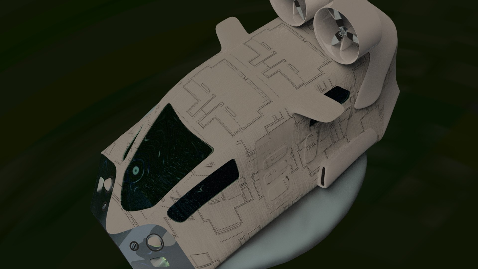 3d Space Hovercraft Model