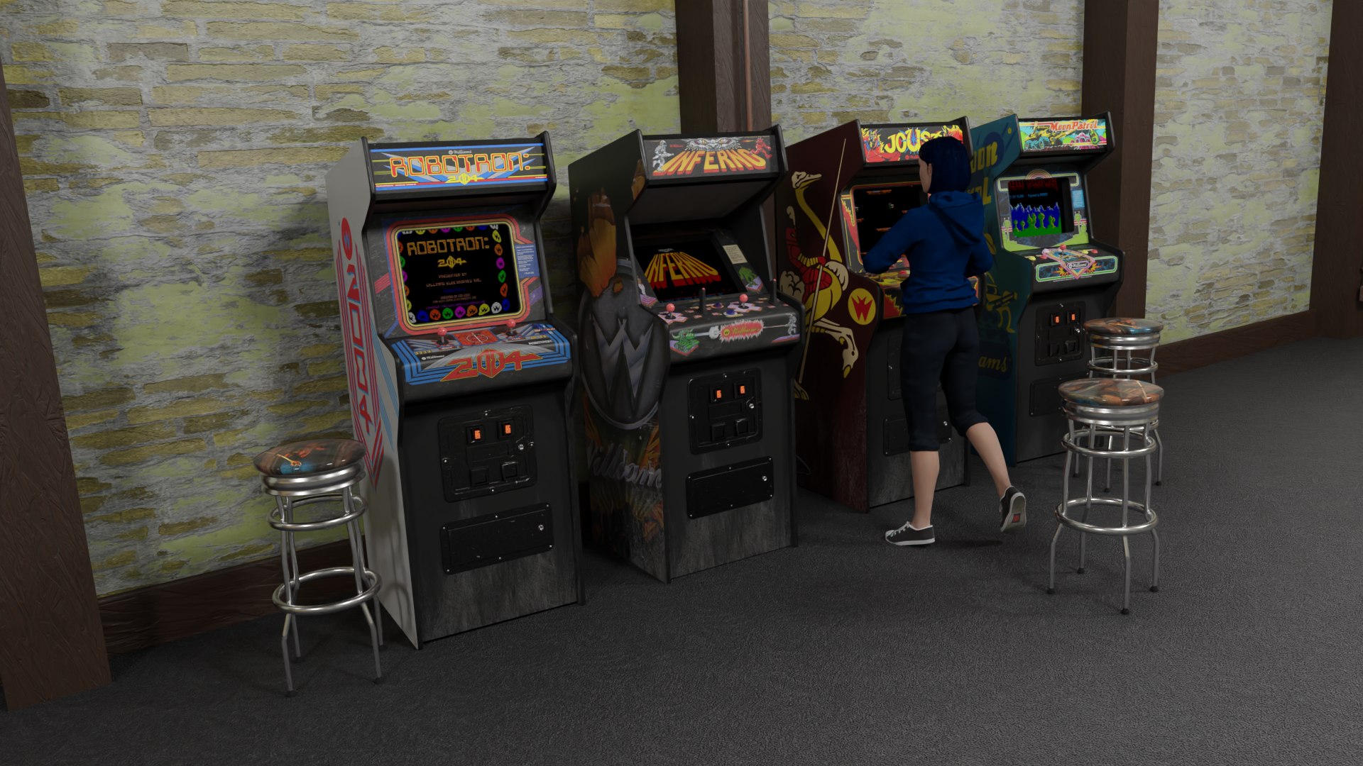 3D Arcade Stool - TurboSquid 1775475