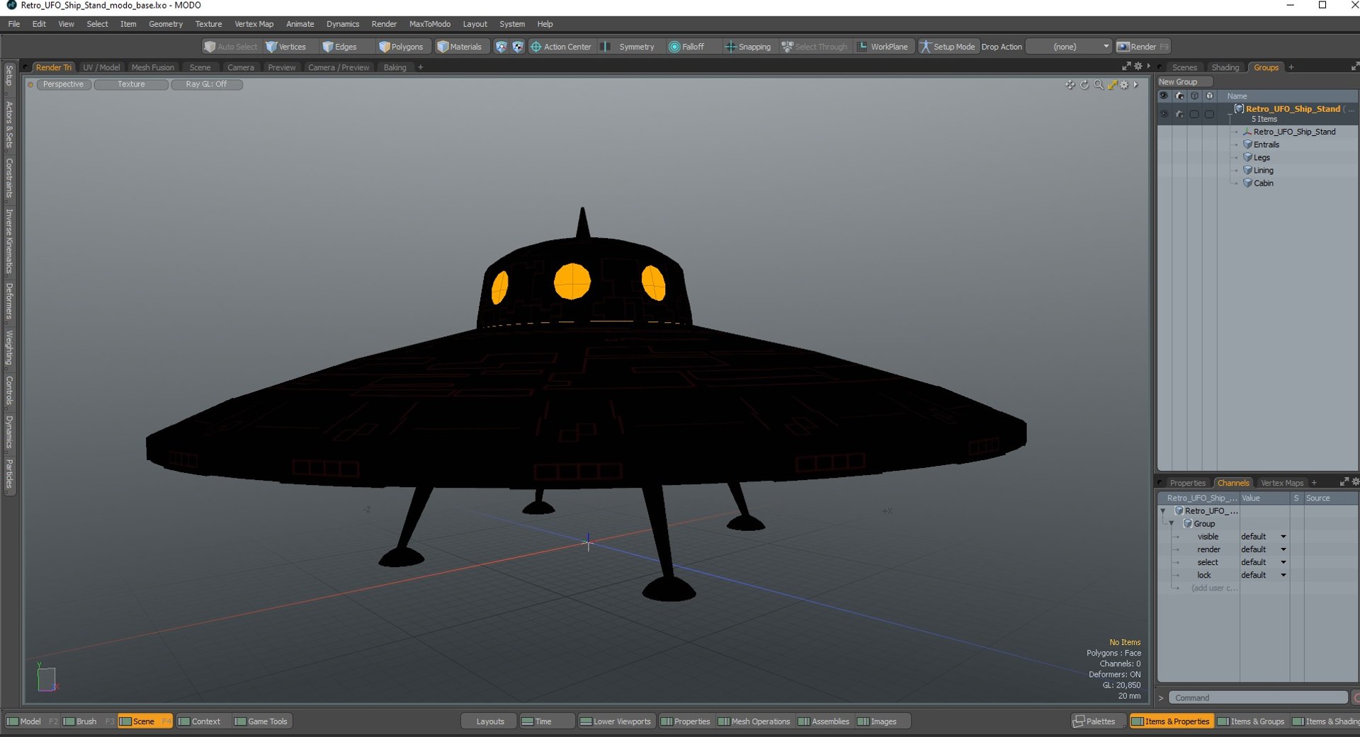 3D Retro UFO Ship Stand - TurboSquid 2113342