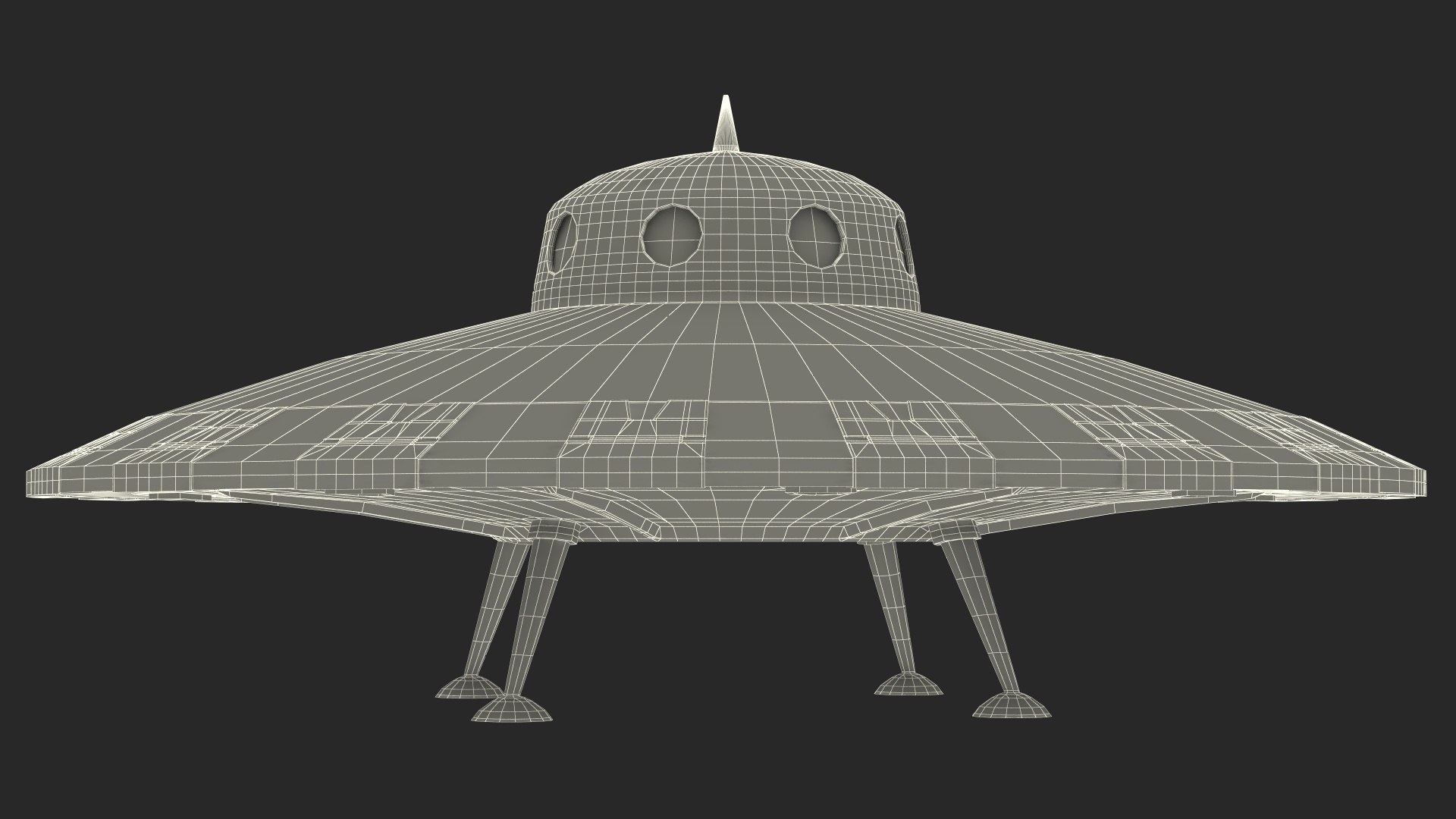 3D Retro UFO Ship Stand - TurboSquid 2113342