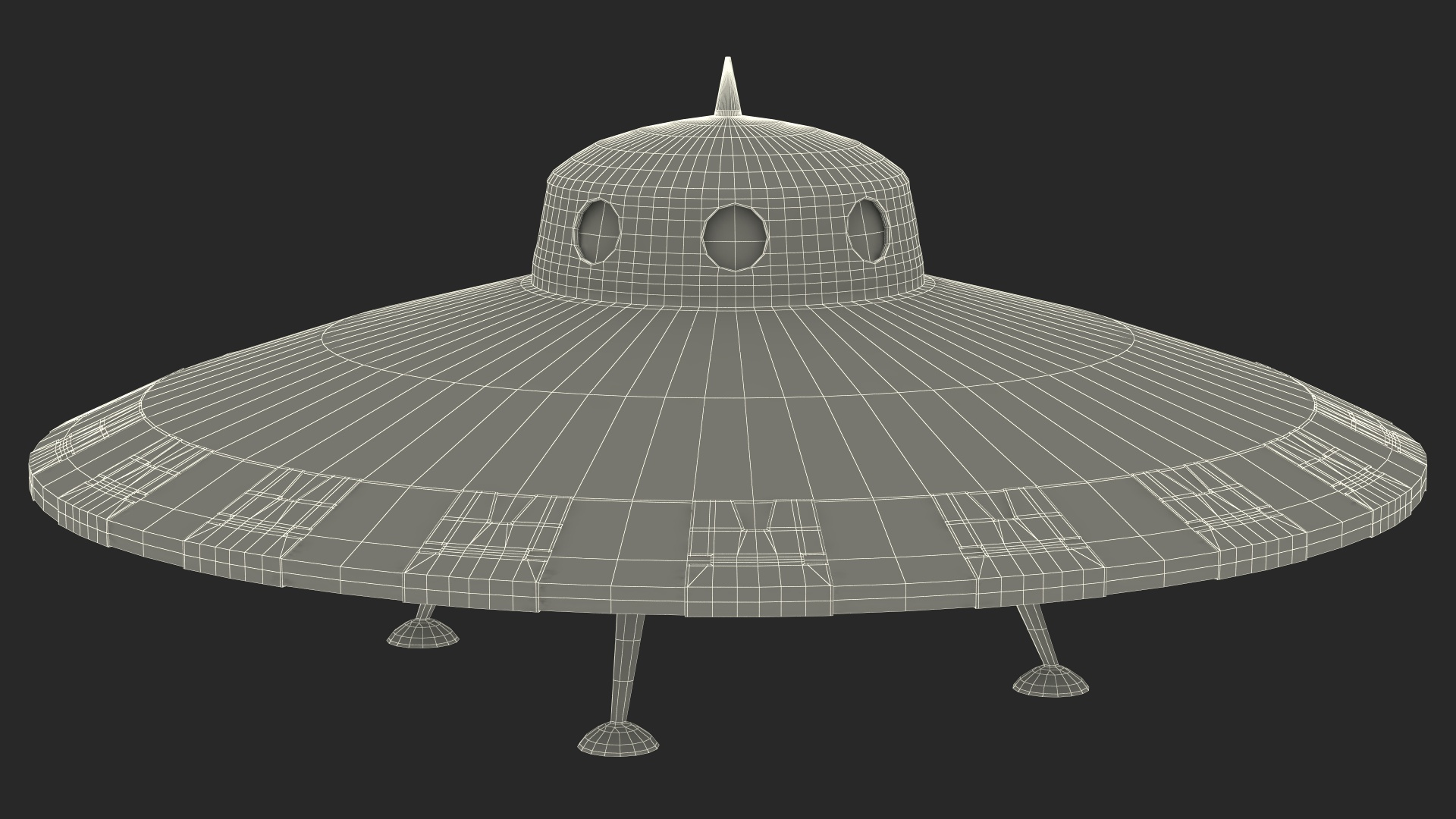 3D Retro UFO Ship Stand - TurboSquid 2113342