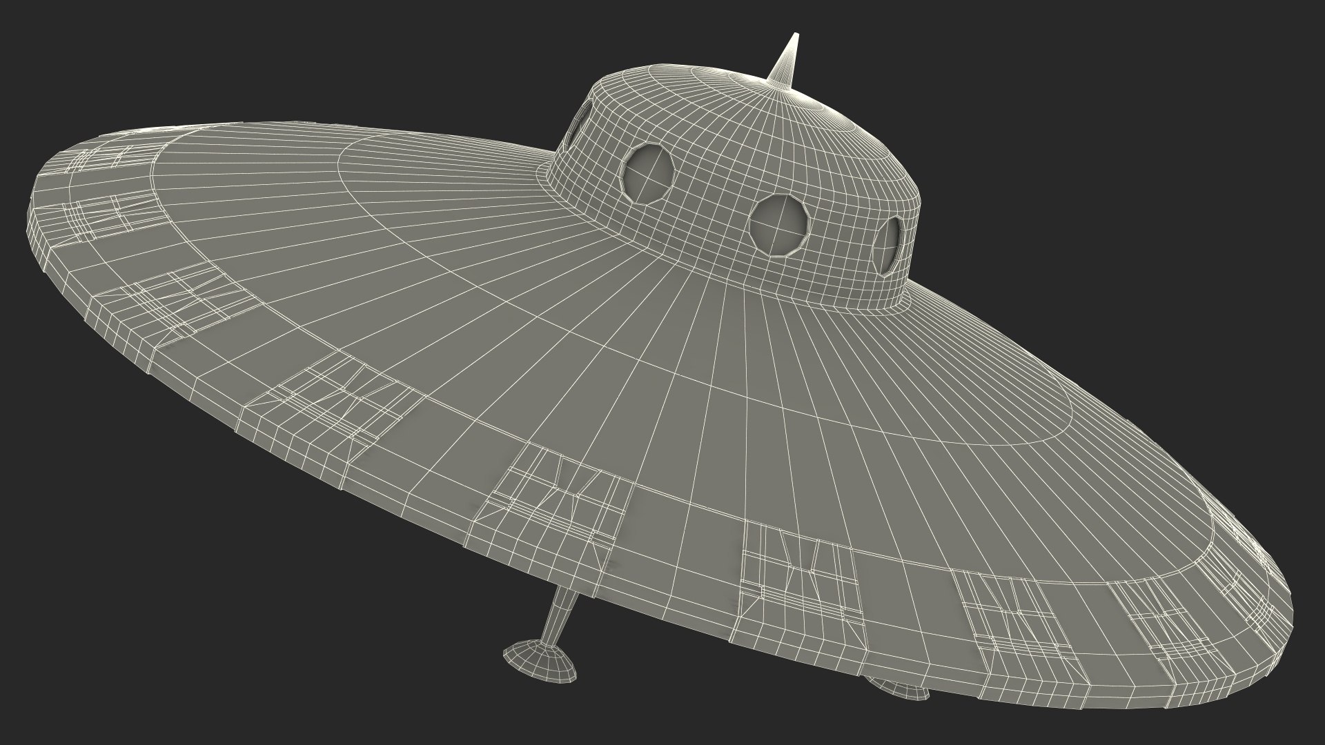 3D Retro UFO Ship Stand - TurboSquid 2113342
