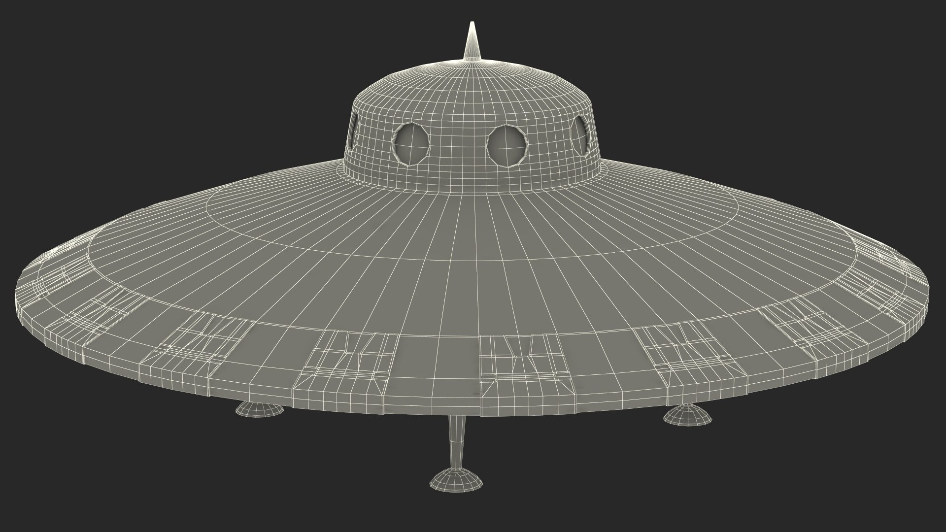 3D Retro UFO Ship Stand - TurboSquid 2113342