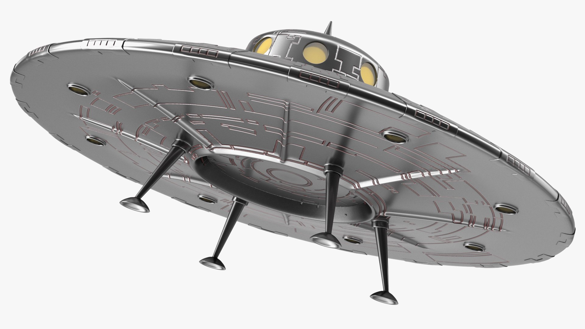 3D Retro UFO Ship Stand - TurboSquid 2113342