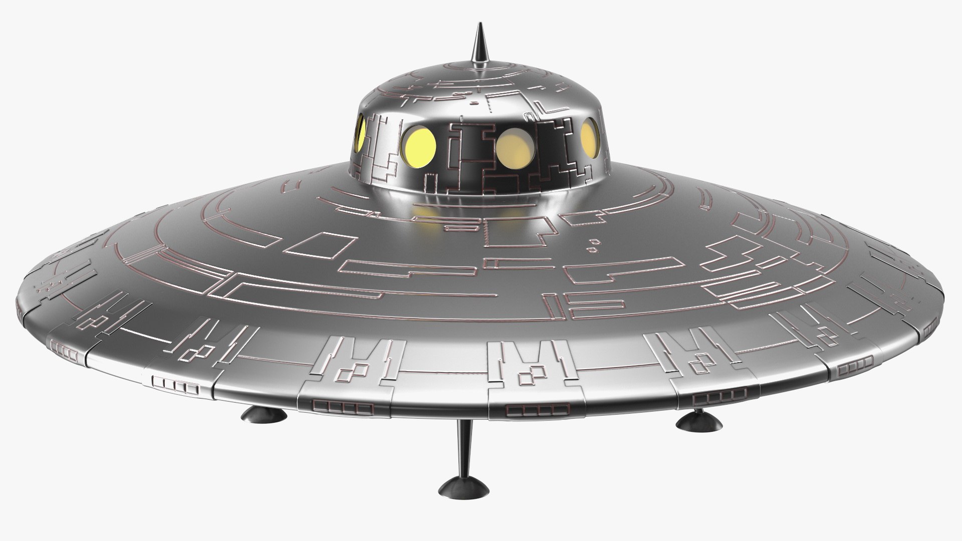 3D Retro UFO Ship Stand - TurboSquid 2113342