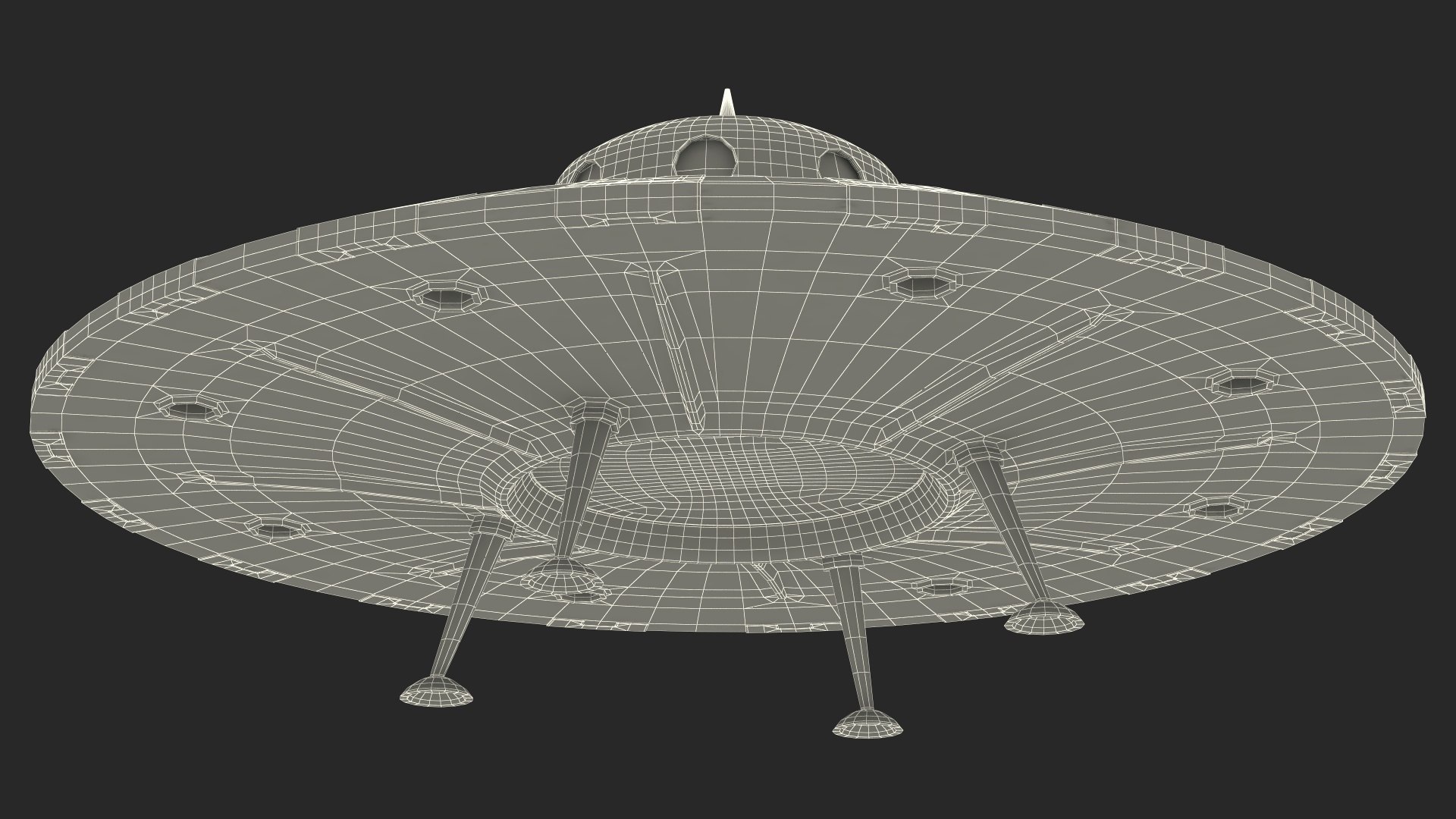 3D Retro UFO Ship Stand - TurboSquid 2113342