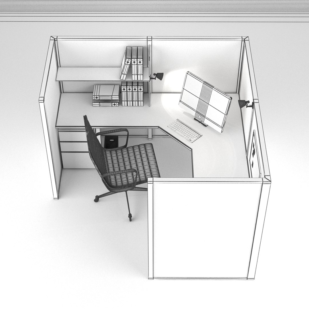 Cubicle Realistic Computer Max