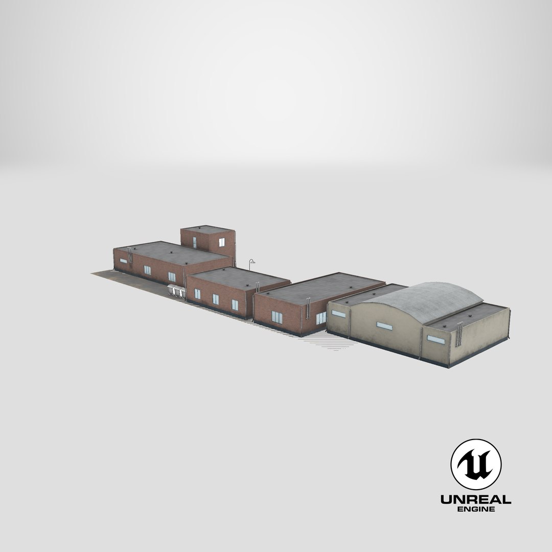 3D factory buildings set - TurboSquid 1545720