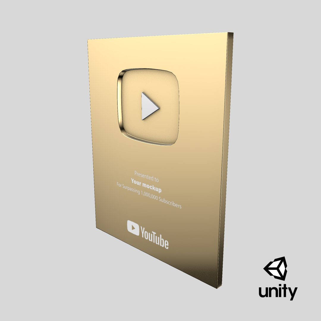 Golden Youtube Button 3D Model - TurboSquid 2163575