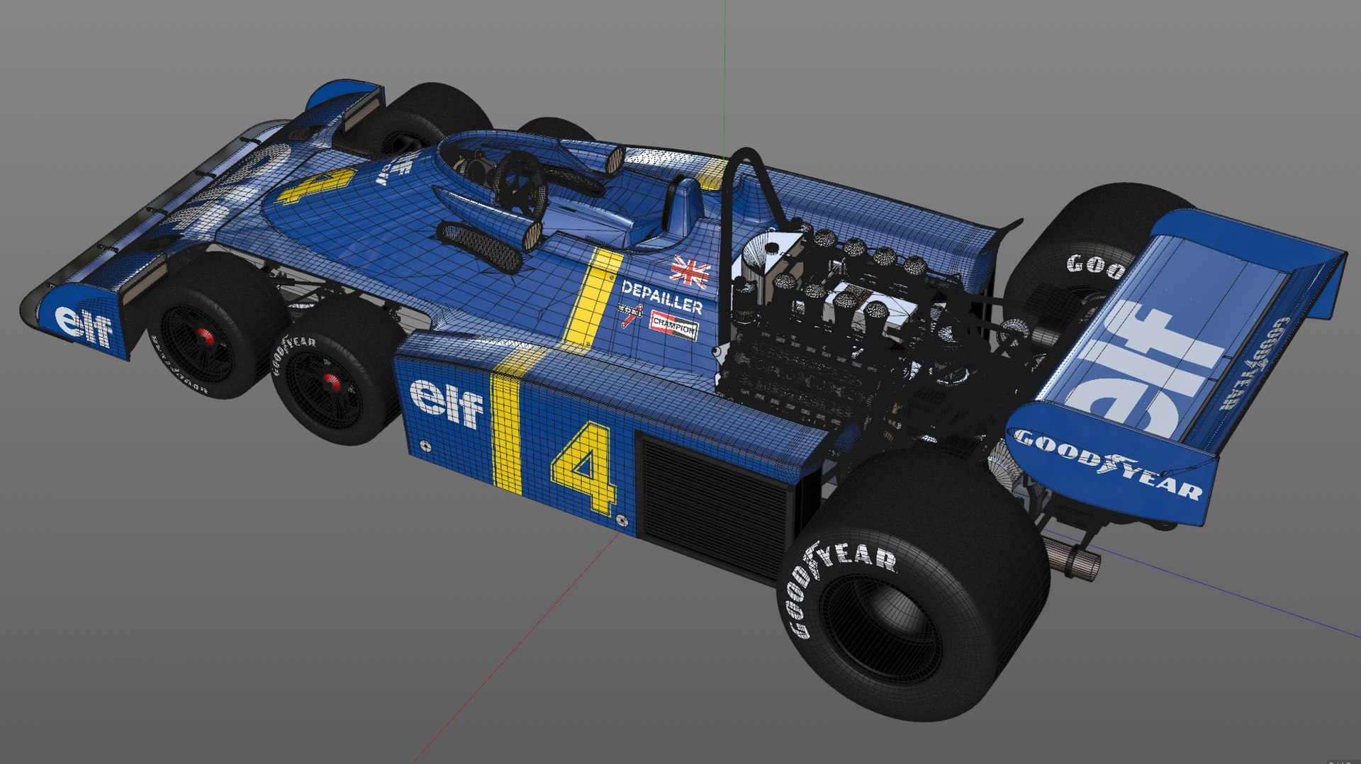 Formula 1 Tyrrell Six Wheeler 3D Model - TurboSquid 2303730