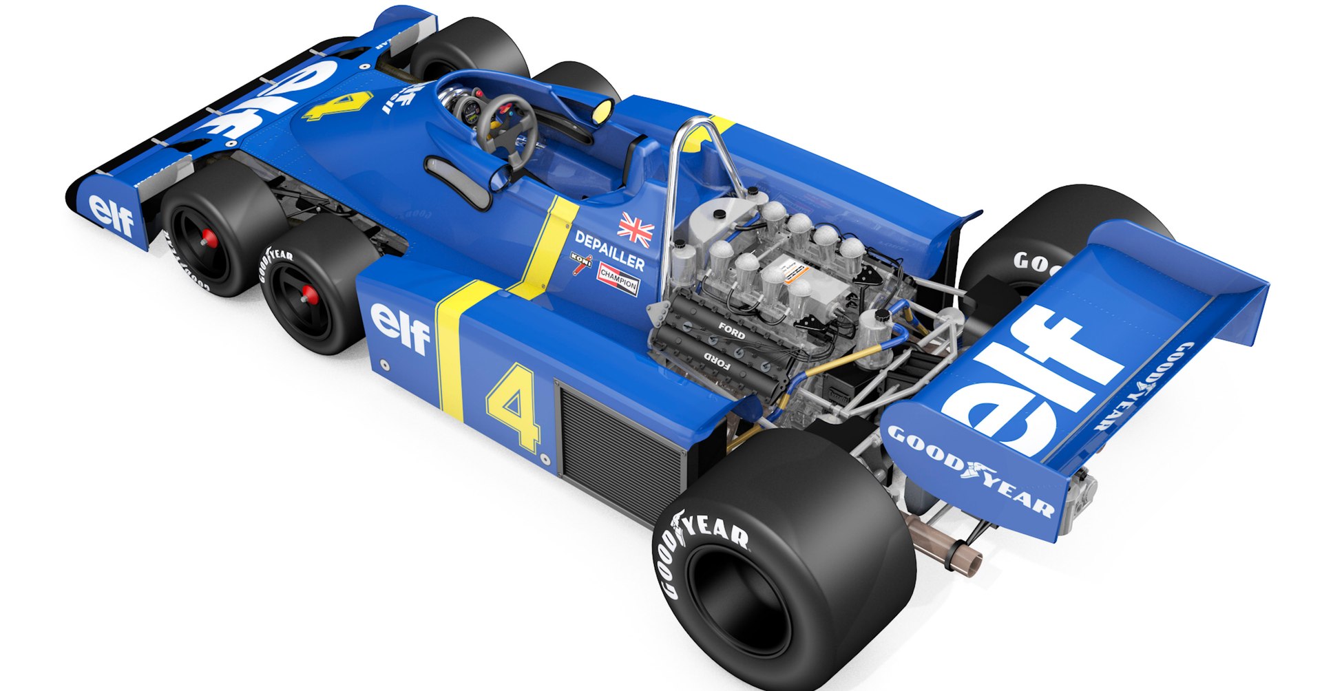 Formula 1 Tyrrell Six Wheeler 3D Model - TurboSquid 2303730
