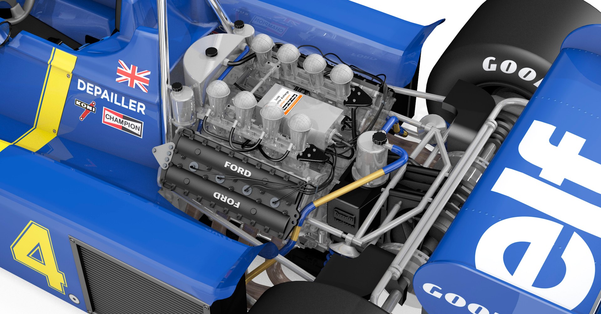 Formula 1 Tyrrell Six Wheeler 3D Model - TurboSquid 2303730