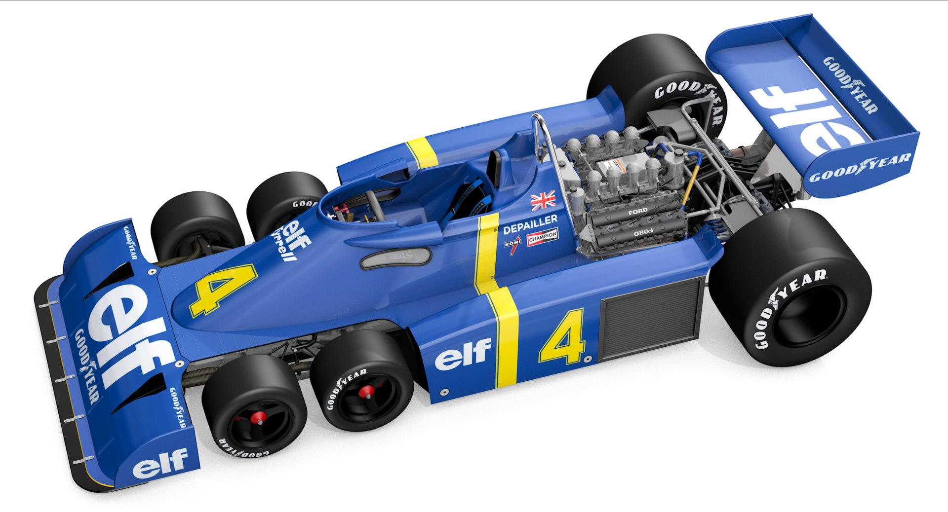 Formula 1 Tyrrell Six Wheeler 3D Model - TurboSquid 2303730