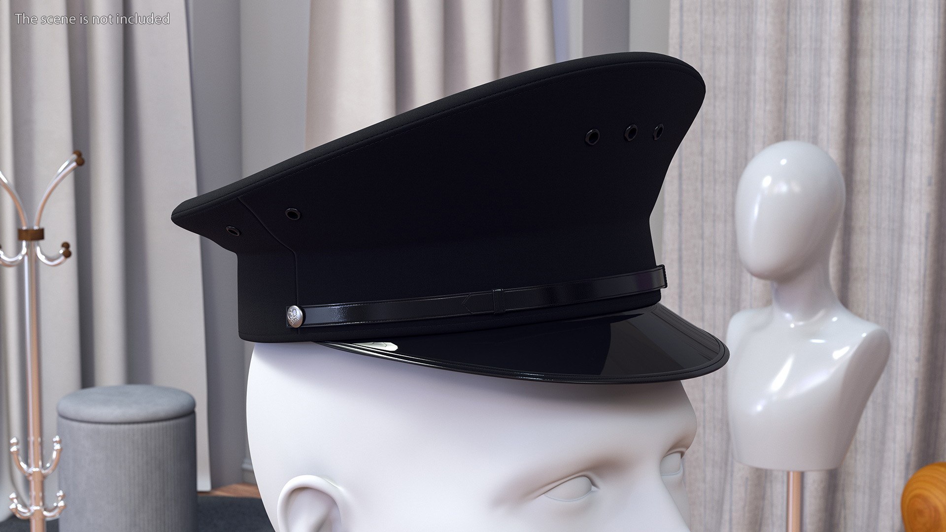 3D Model Police Officer Service Cap - TurboSquid 2212264