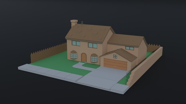 modelo 3d Casa de los simpsons lowpoly - TurboSquid 1675382
