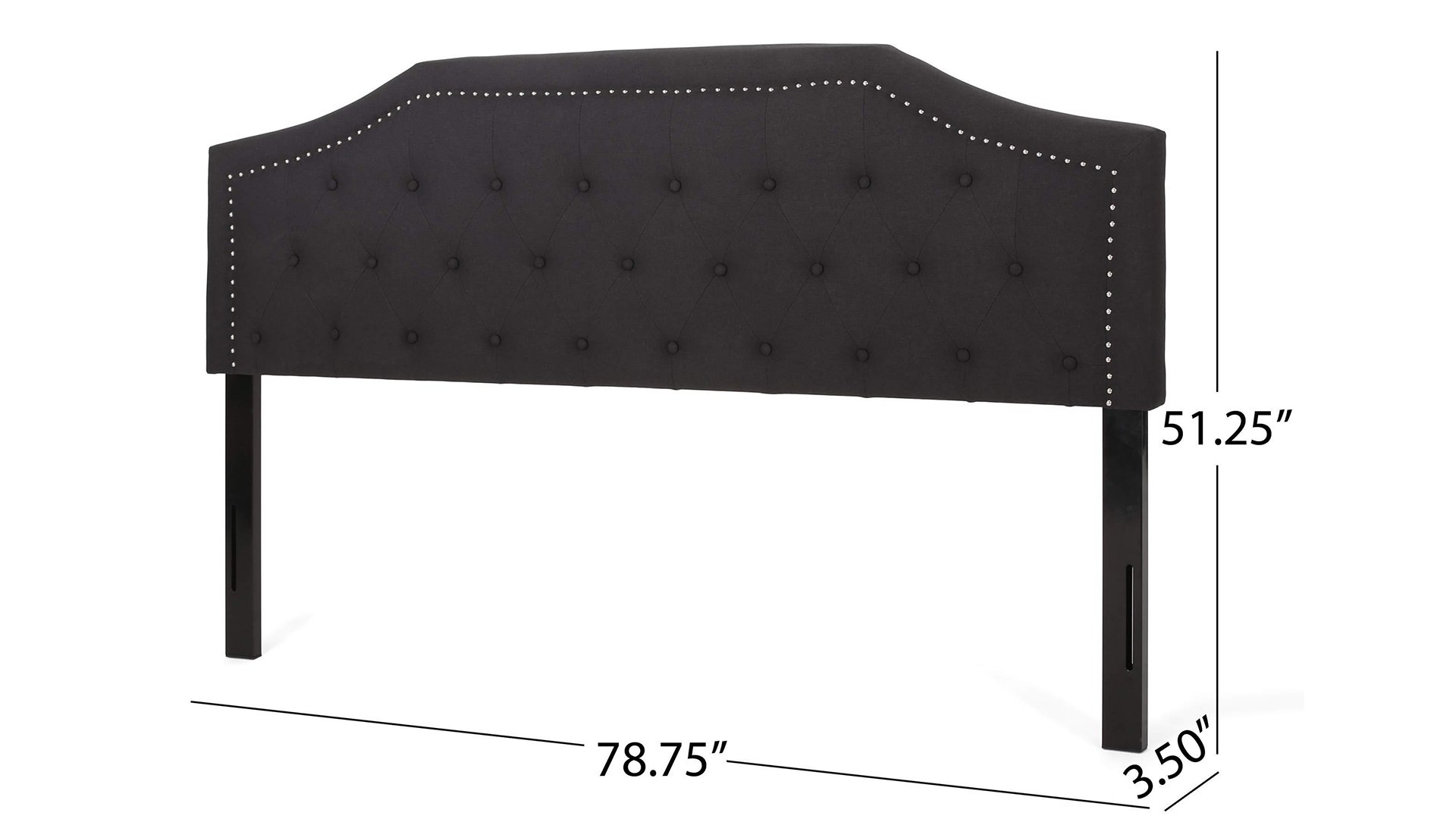 Noble House Elinor Upholstered Full Queen Headboard In Black 3D Model ...